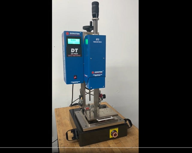 VIDEO: Sonitek Air Press (Pneumatic Press) Model DT-3 with slide. Quic ...